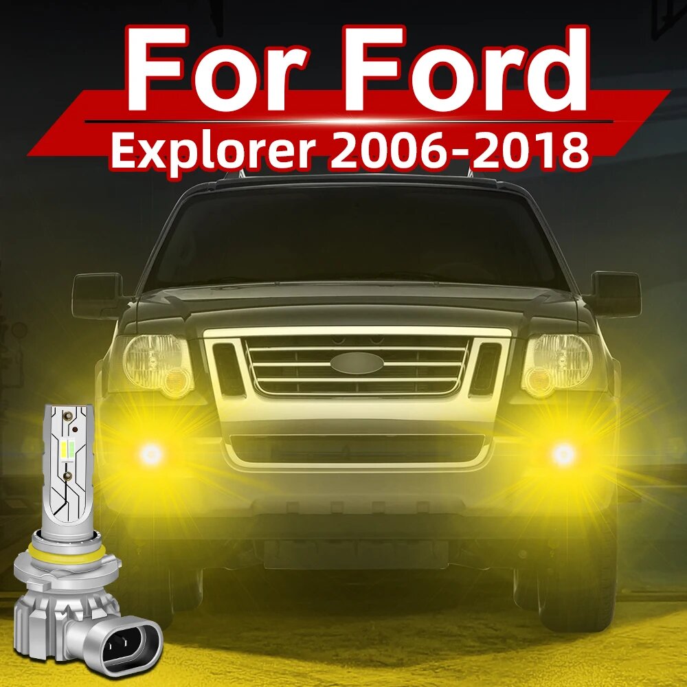 Для Ford Explorer противотуманные фары светодиодные передние Explorer 2006-2010, White Ice Blue
