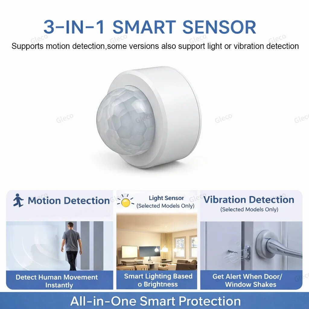 Coolo Zigbee мини датчик движения 2PCS, Vibration lux motion — фото 1
