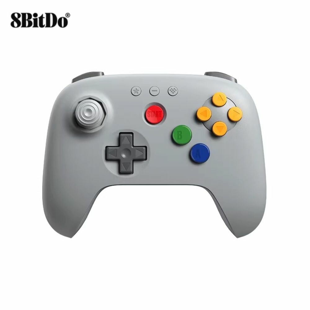 8BitDo N64 Серый беспроводной игровой контроллер Bluetooth, подходящий для аналогового 3D, коммутатора, ПК, Android