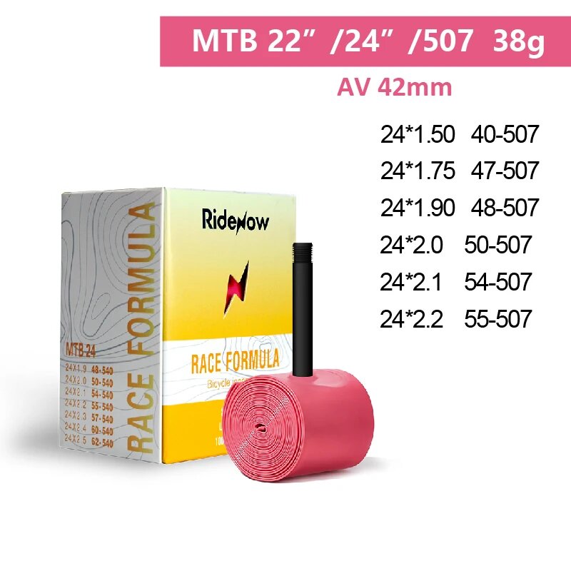 Ridenow Внутренняя камера для велосипеда TPU 22/24 дюйма MTB 22 24 507 38g