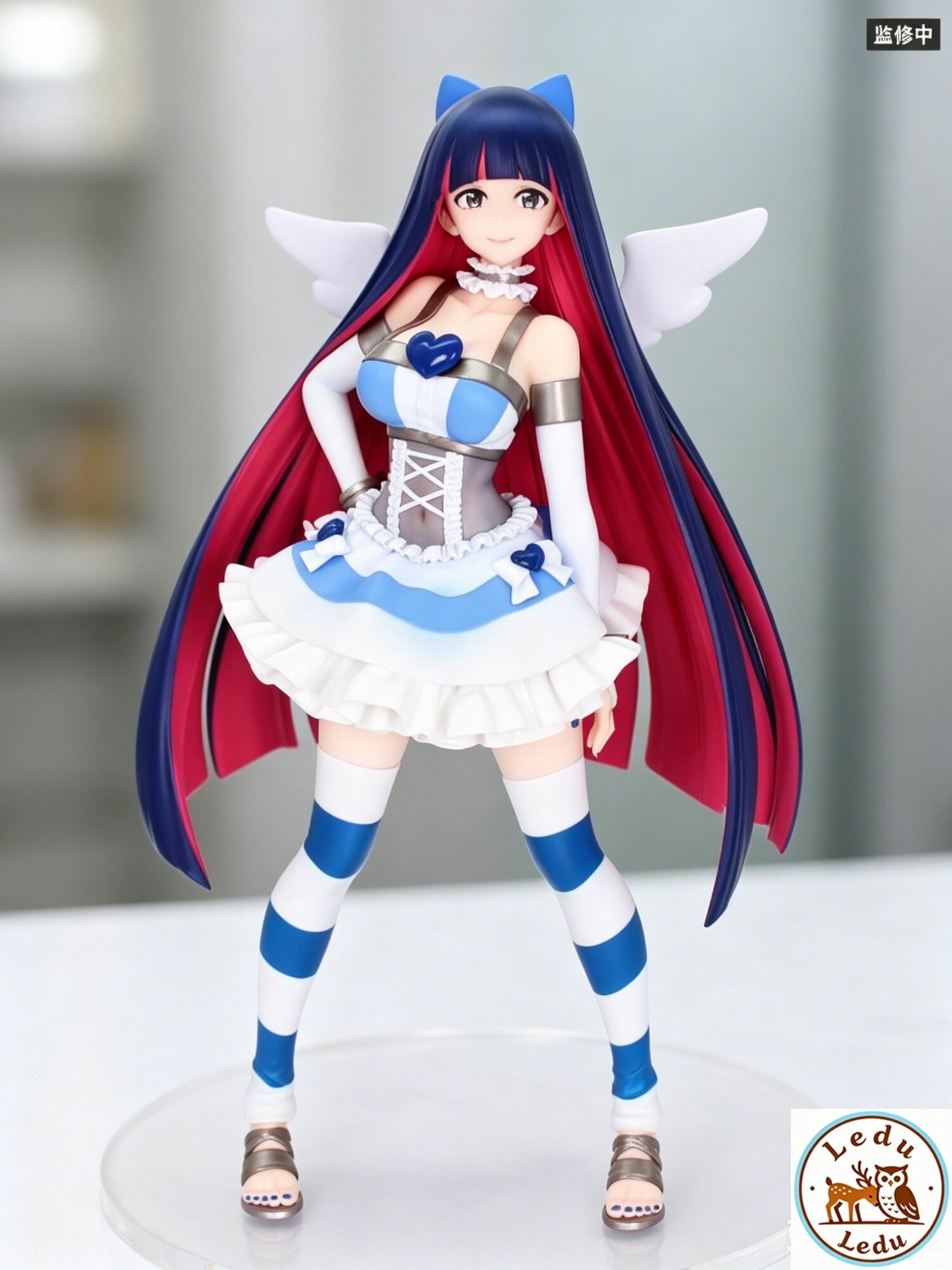 Фигурка Стокинг New Panty & Stocking BRILLIANT 21 см, коллекционная аниме модель с сине-белыми чулками и ангельскими крыльями / SYSTEM SERVICE стиль