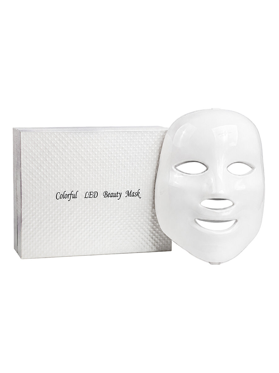 Nail Art Светодиодная LED-маска для лица / Colorful LED beauty mask, белый