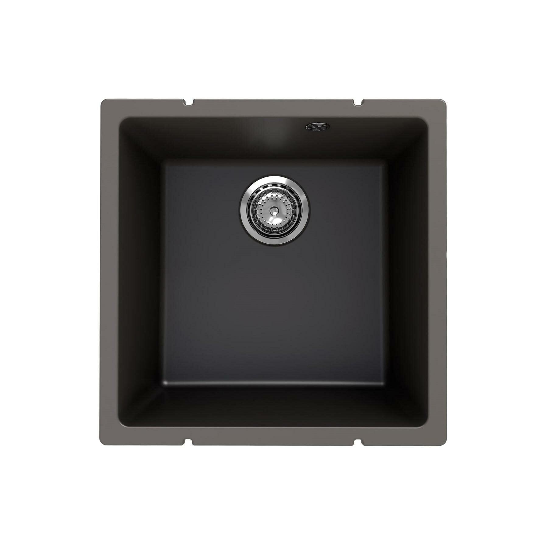 Мойка для кухни Ulgran Quartz 45х45 Under 400-09 асфальт, 1 чаша, кварцевый композит