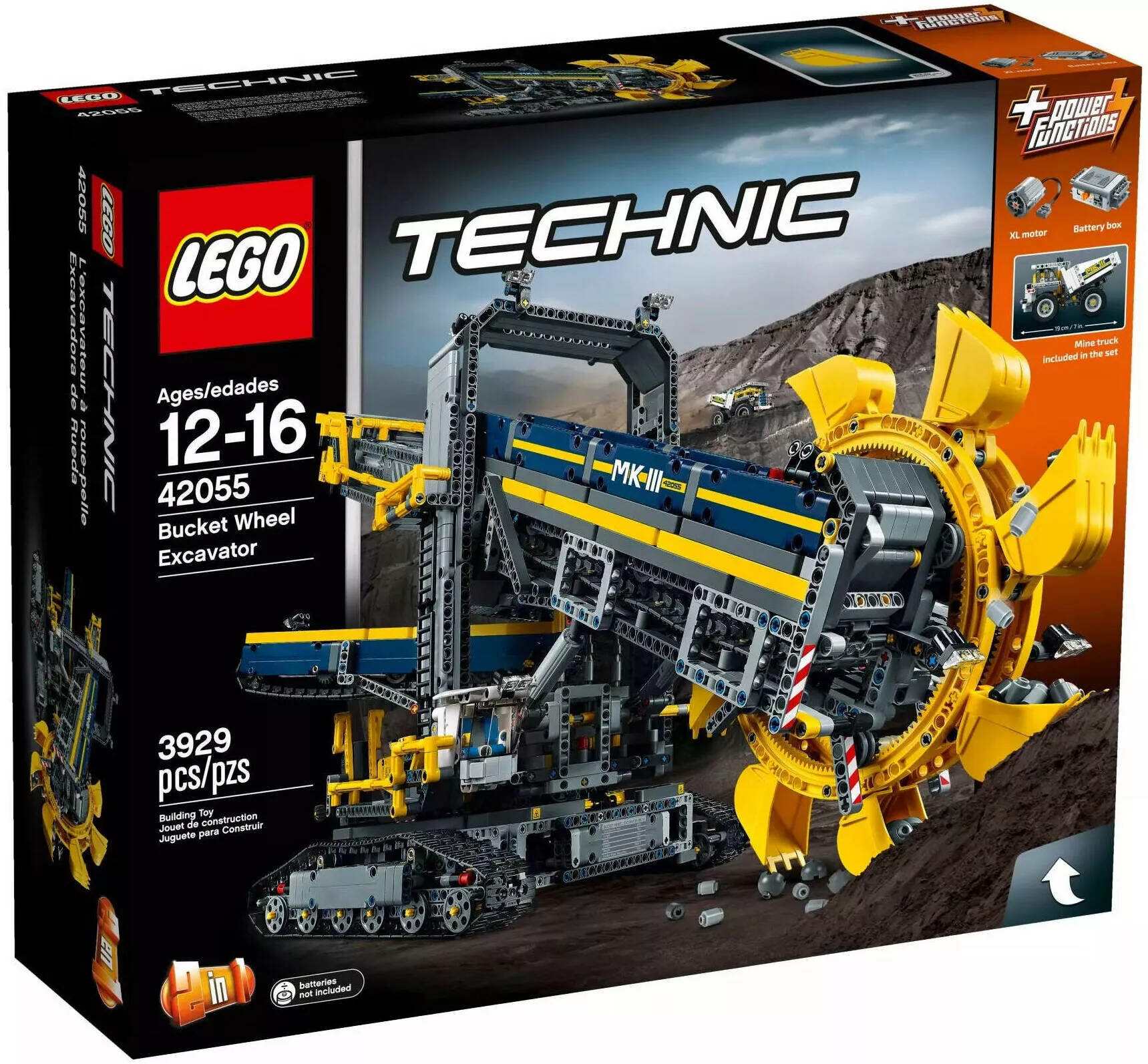 Конструктор LEGO Technic 42055 Роторный экскаватор, 3929 деталей