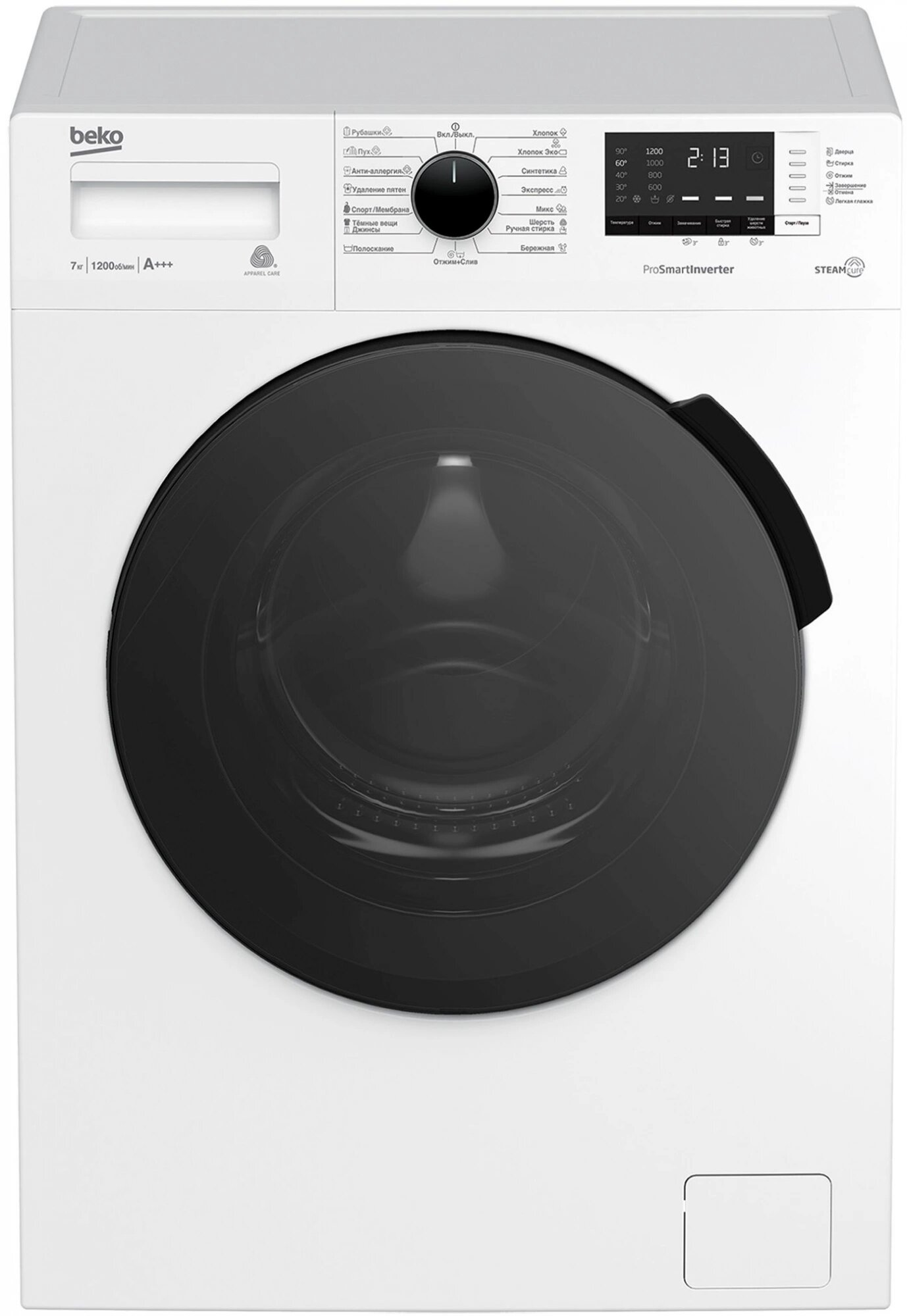 Стиральная машина Beko WSPE7612W класс: A загр. фронтальная макс:7кг белый инвертор