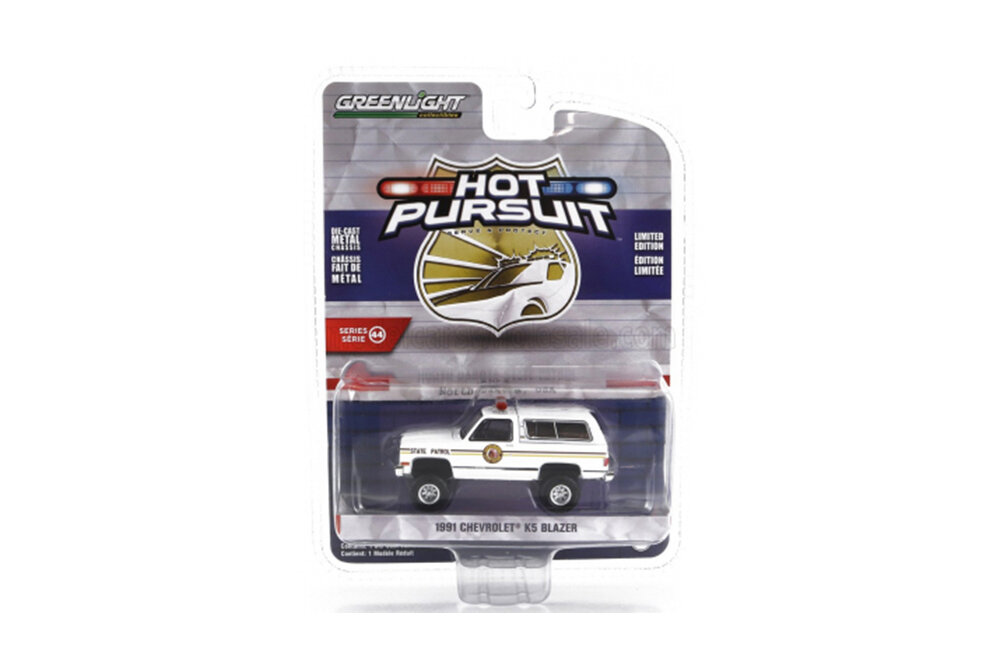 Модель коллекционная GREENLIGHT Chevrolet K5 blazer 4X4 "north dakota state patrol" 1991 (длина модели 6-10 см)