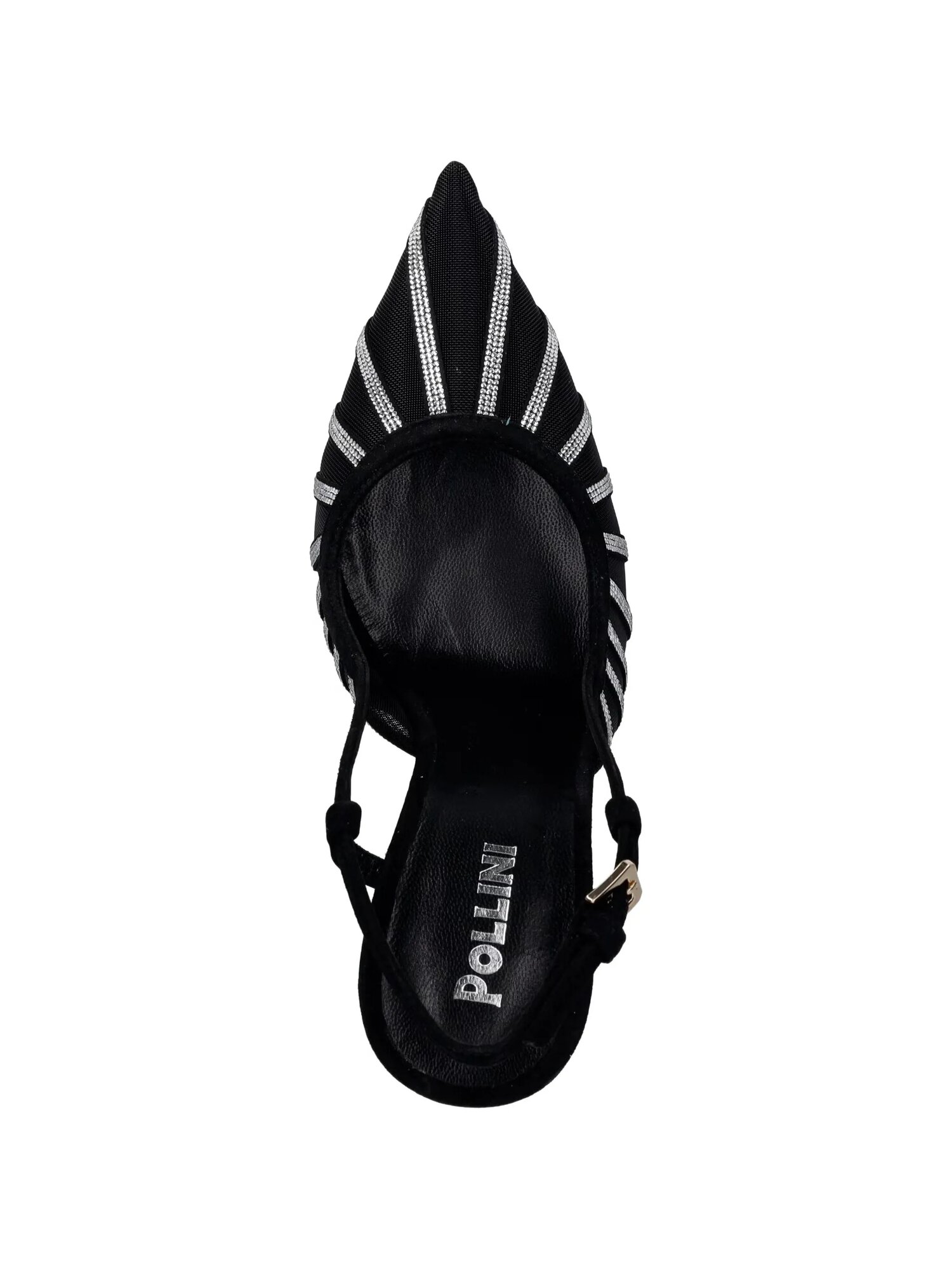 Туфли Pollini Crystal-embellished mesh pumps, размер 41 EU, black/black — фото 1