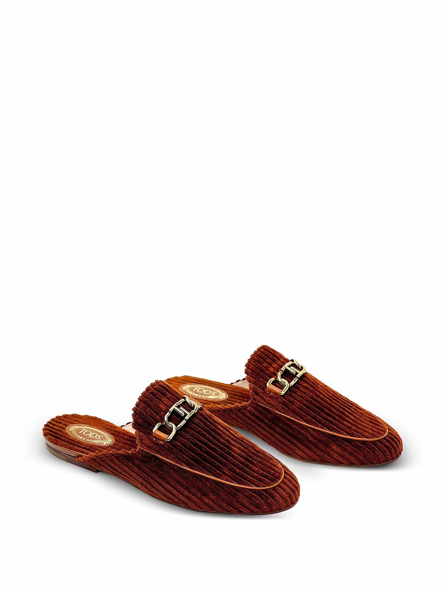 Мюли Tod's Cotton flat mules, размер 40, коричневый — фото 1