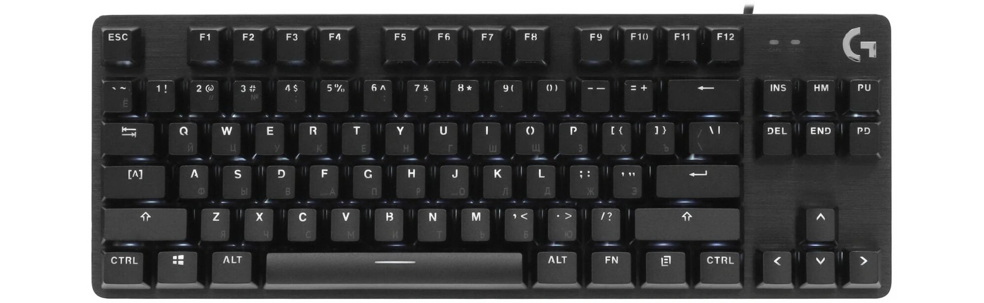 Клавиатура Logitech G412 TKL механическая черный USB for gamer LED (920-010449) каб:1.8м