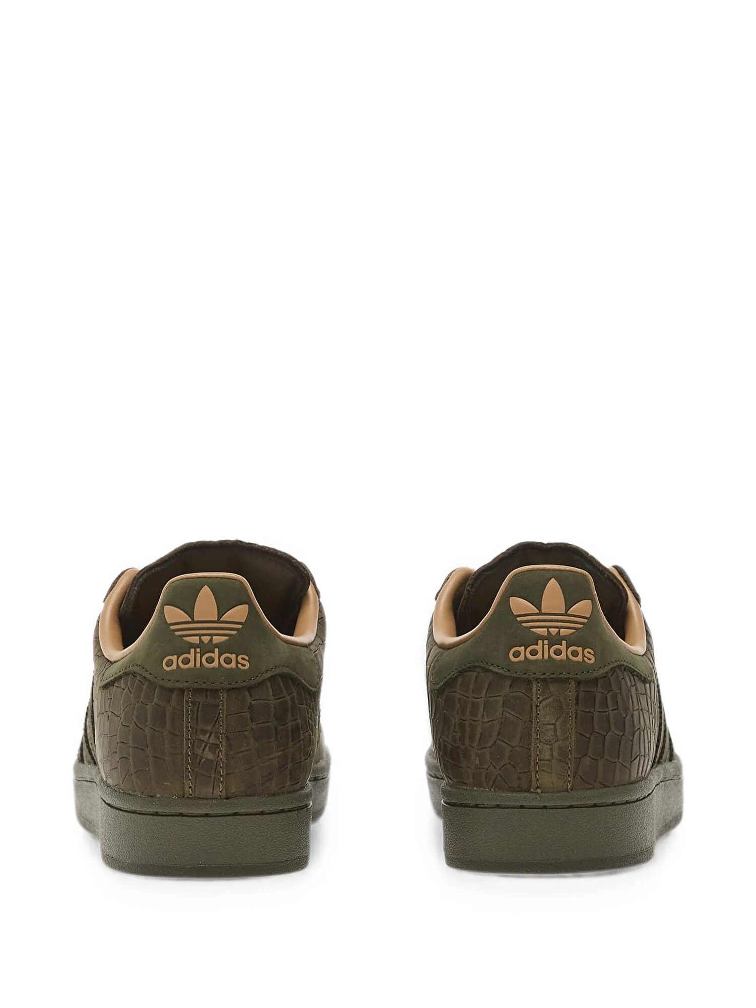 Кроссовки adidas Superstar II croc-effect sneakers, размер 10.5 US, green — фото 1