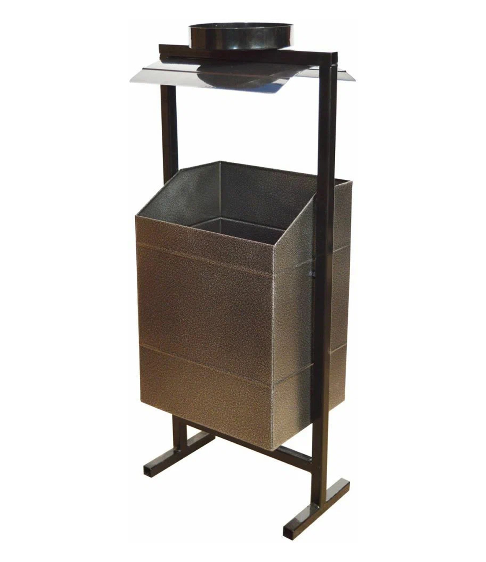 Урна термикс квадратная с пепельницей и крышей, темно-коричневый.