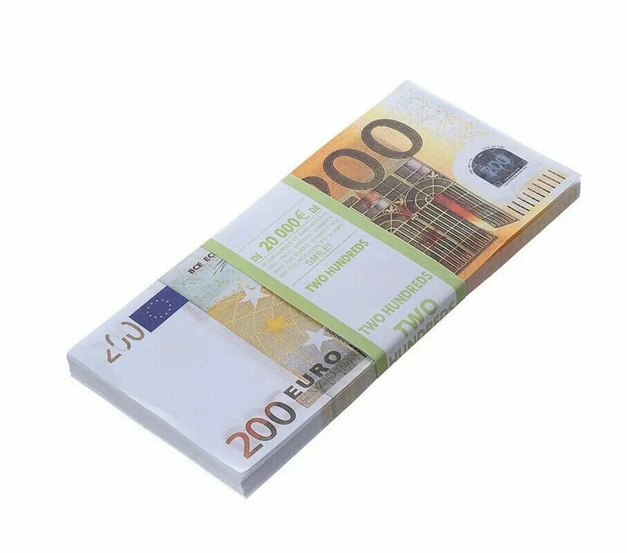 Сувенирные деньги 200 Euro 1 пачка, Банк приколов