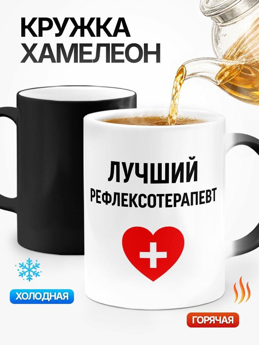 Кружка хамелеон подарок врачу Лучший Рефлексотерапевт
