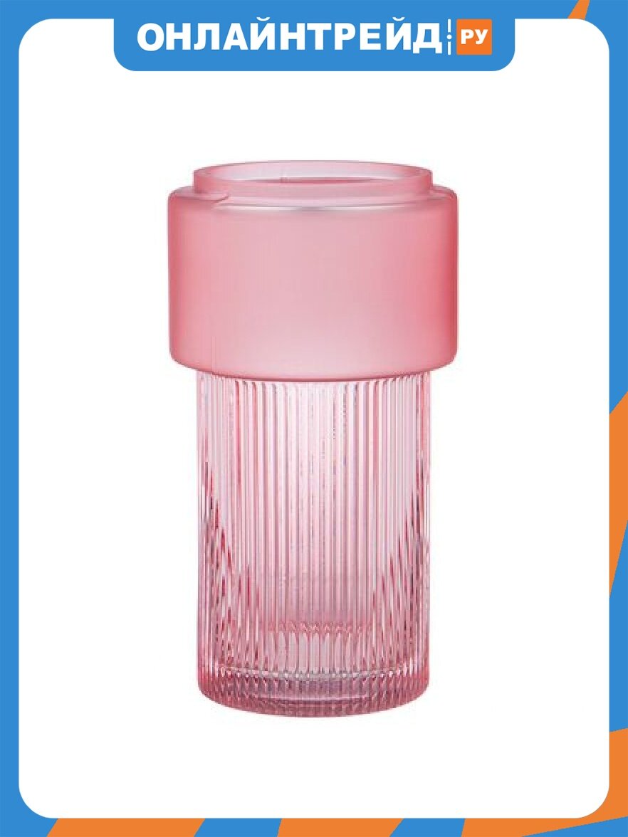 Ваза Lefard "jade" pink, 10х10х20 см.