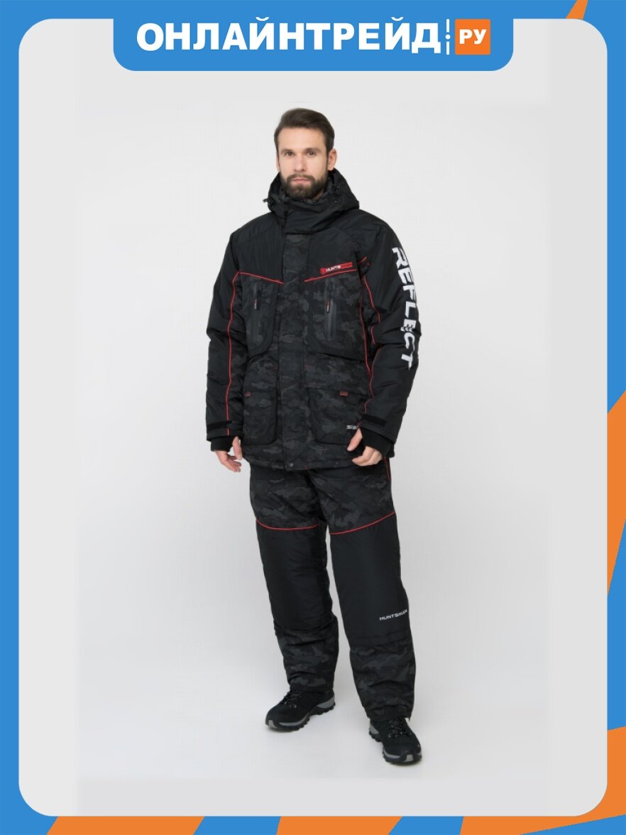 Костюм зимний Huntsman Siberia Reflect цвет Черный ткань Reflex Membrane разм. 44-46/182-188