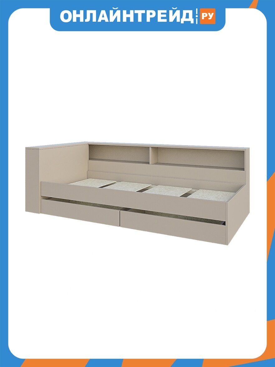 Кровать с ящиками и головным блоком Homegrad Ксения (Кашемир) 900х2000