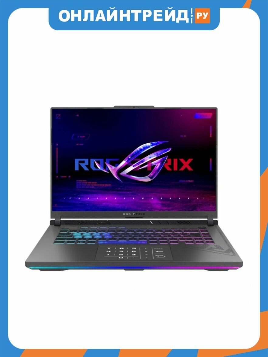 Игровой ноутбук Asus ROG Strix G16 G614PR-RV089 16" WUXGA IPS 165Hz Ryzen 9 8940HX(2.4ГГц), 32Гб DDR5, SSD 1Тб, RTX 5070 Ti 12Гб, без ОС, Eclipse Gray (90NR0NJ7-M006