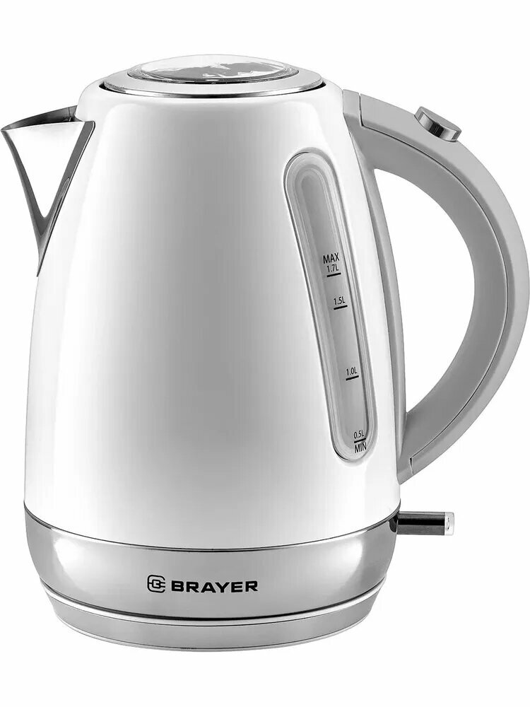 Электрический чайник BRAYER BR 6110, белый , мощность 2200 Вт, объем 1,7 л, внутренняя подсветка