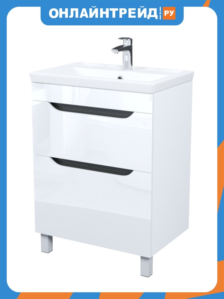 Тумба с раковиной Iddis напольная, 60 см, белый, Ray, , RAY60WFi95K