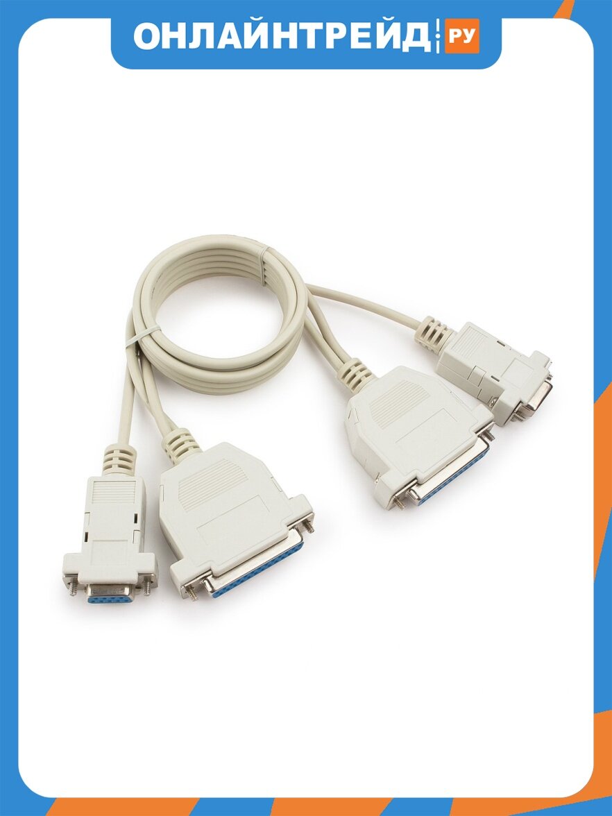 Кабель 0-модемный Cablexpert CC-140-6-N универсальный, 25F+9F/25F+9F, 1.8м