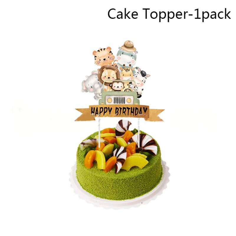 Cake topper с животными джунглей, 1 шт