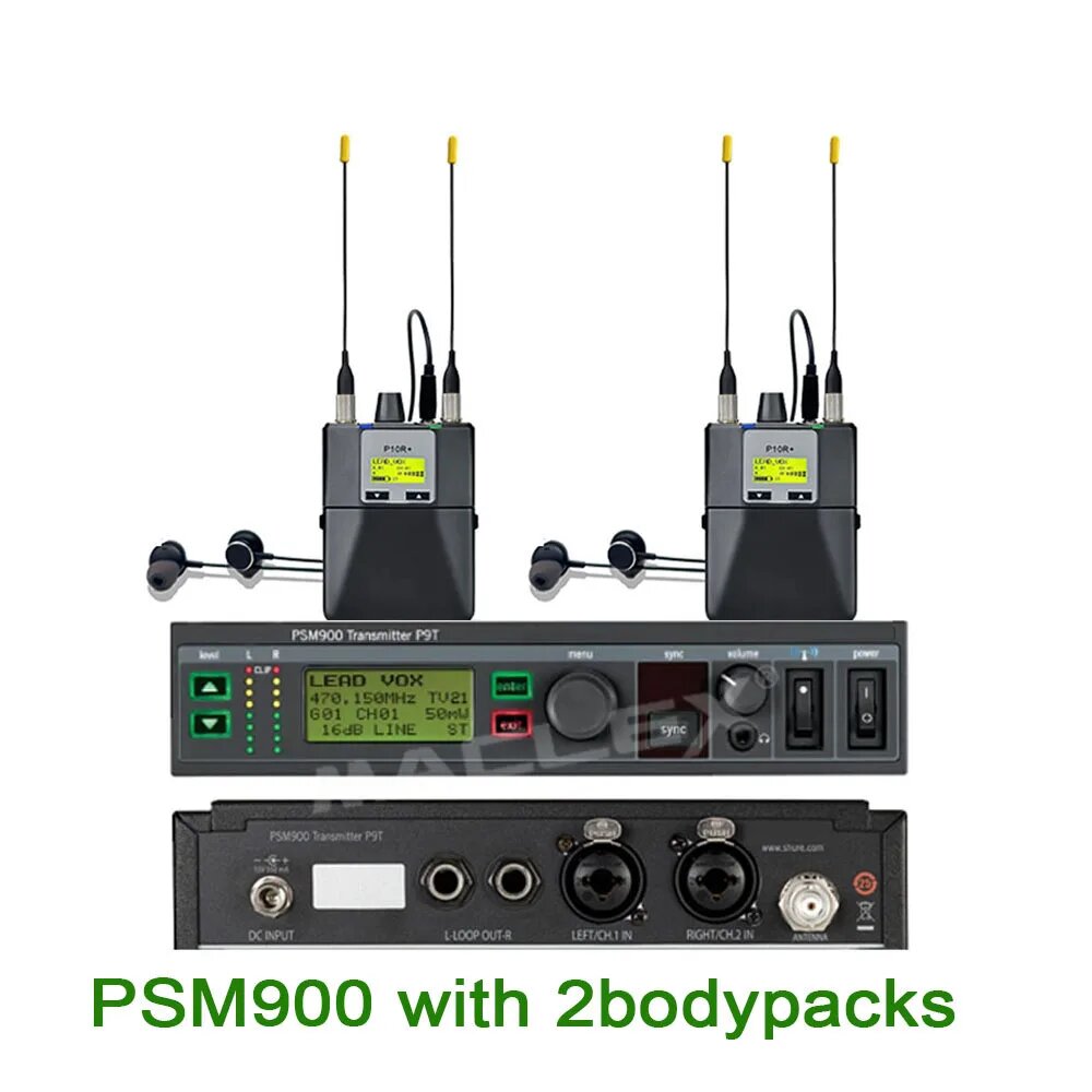 PSM900 Беспроводная система мониторинга с 2 bodypacks