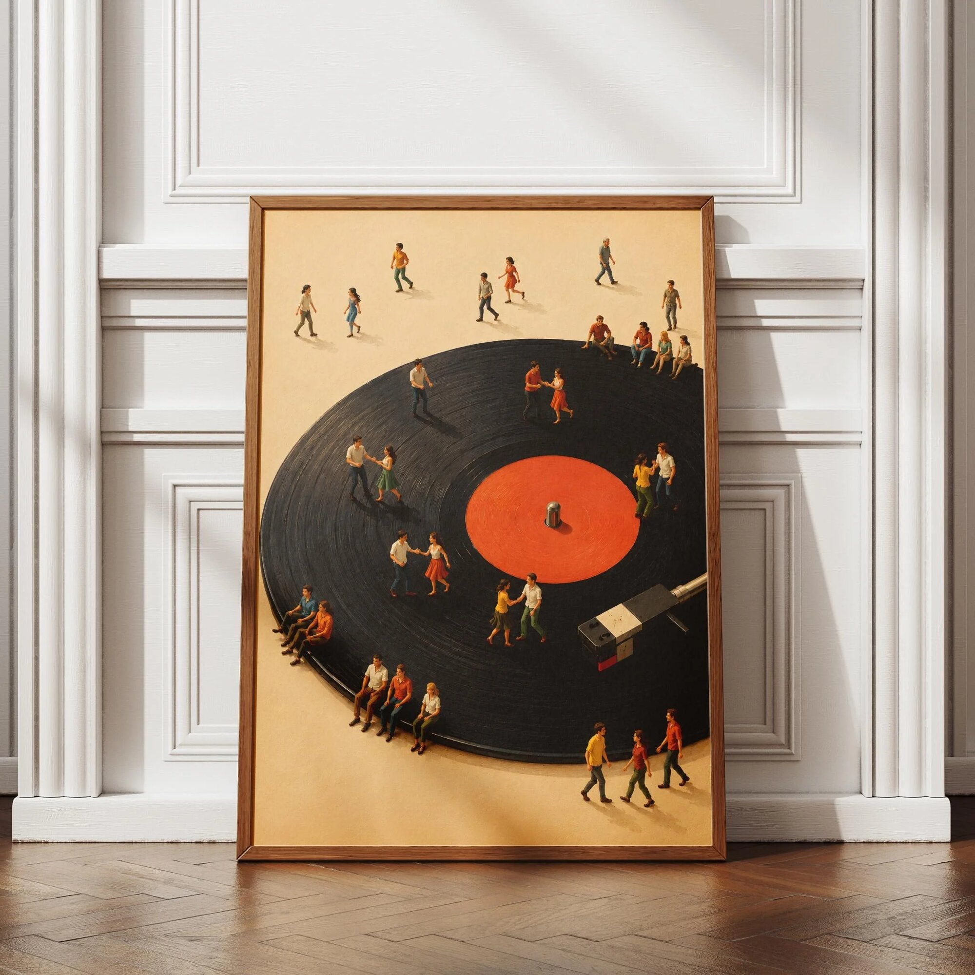 Винтаж постеры на холсте с виниловыми пластинками VA2975, 30x40cm unframed
