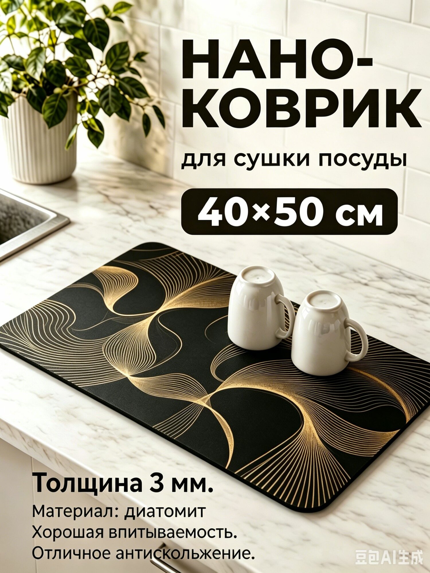 Сушилка для посуды, 50 см х 40 см , 1 шт