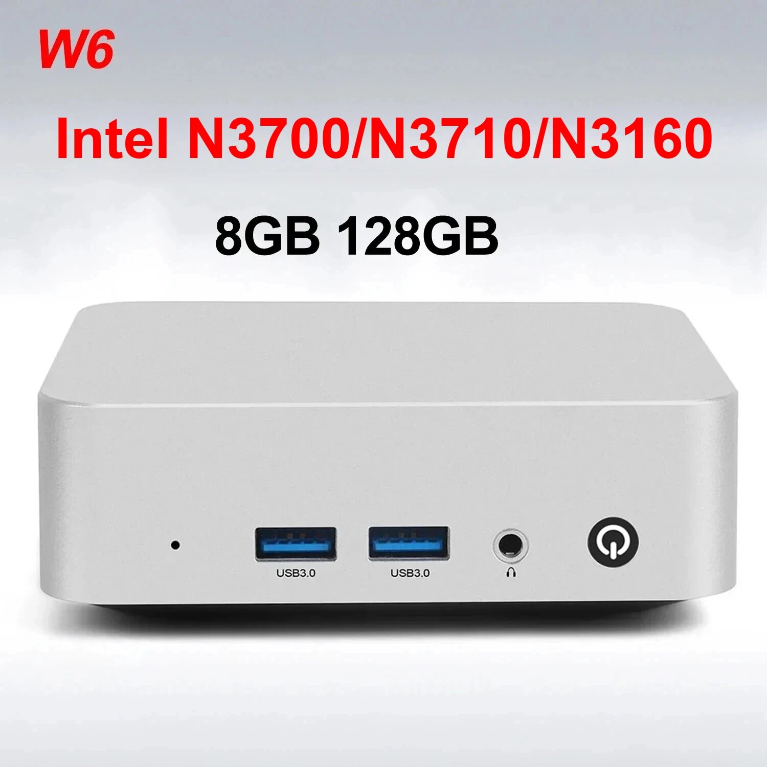 Мини-ПК SZBOX W6 Intel N3700/N3710/N3160 8ГБ 128ГБ N3710, 8GB 128GB, EU