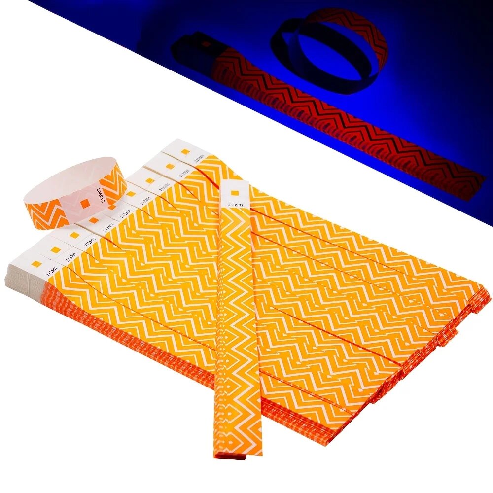 Флуоресцентные пронумерованные браслеты Orange 100pcs