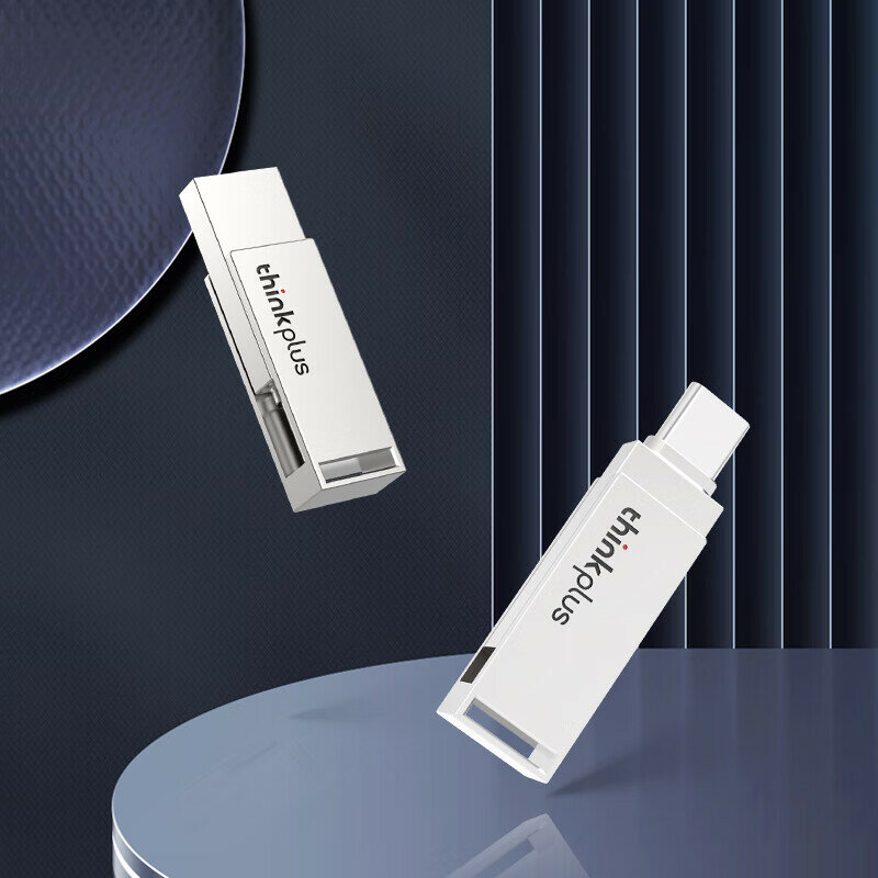 USB-флешка Thinkplus Lenovo MU90 Series 256 ГБ металлическая с интерфейсами USB3.2 и Type-C для смартфонов и