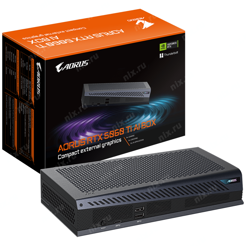 GV-N506TIXEB-16GD Gigabyte Видеокарта Gigabyte RTX5060Ti AI BOX 16GB GDDR7 3*TypeC 2xUSB3.2Gen2 3xDP HDMI RTL