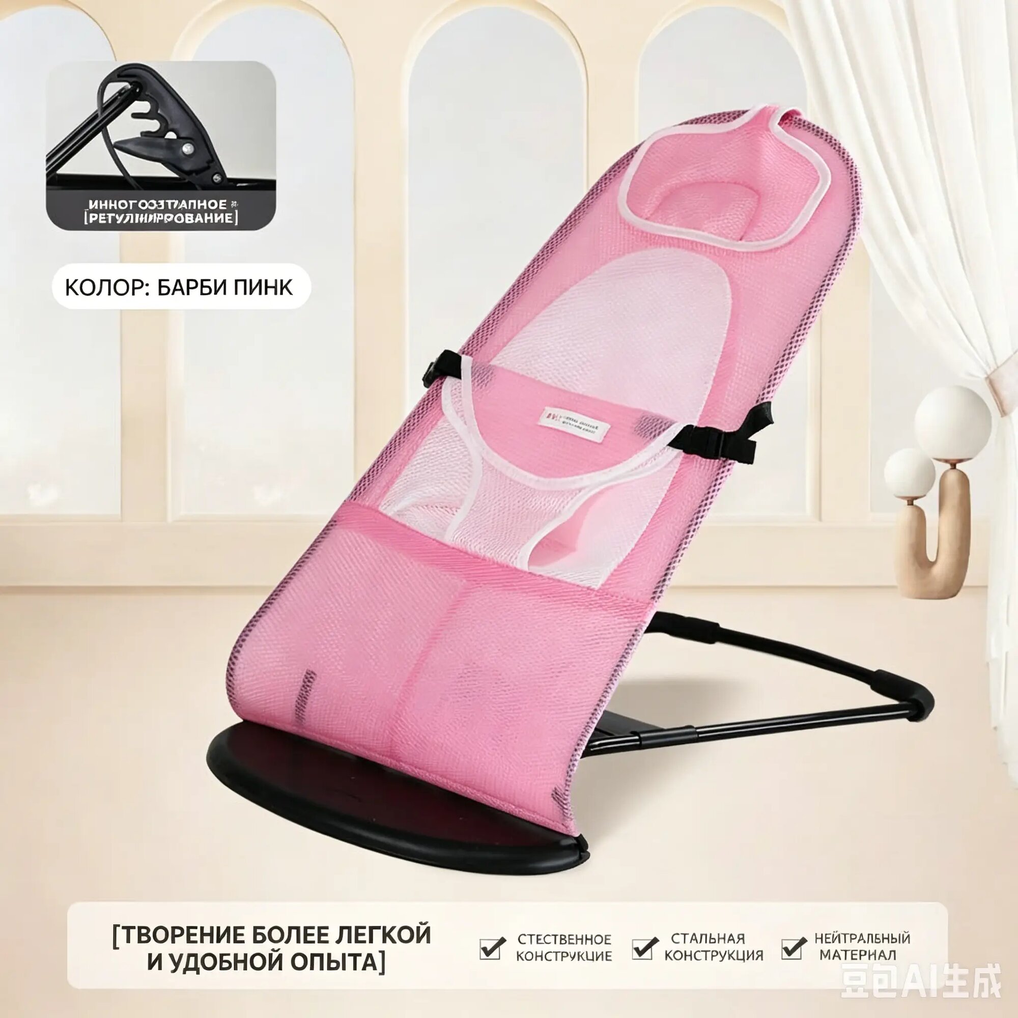 Детское шезлонг-качалка для новорожденных, укачивающее кресло для сна и успокоения малыша