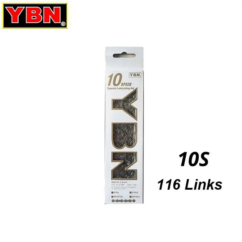 Велосипедная цепь YBN S10S, 1/2 "x11/128", 116 звеньев, 10 скоростей, замок цепи