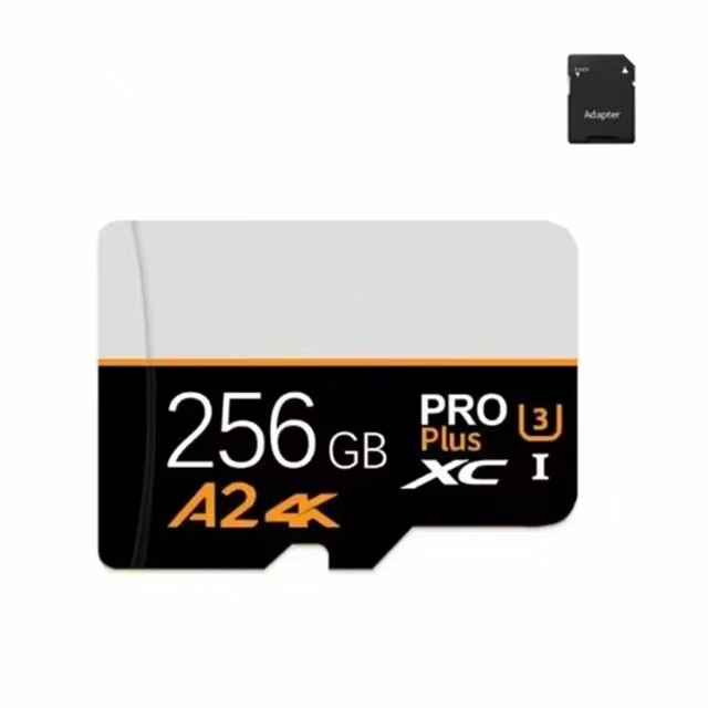 BS Union 256 ГБ Карта памяти microSDXC PRO Plus (A2Pro+), Class 10, UHS-I U3, 1 * Micro TF/SD-карта 1 * Адаптер для SD-карты