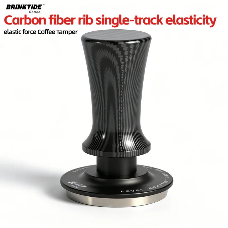 BEARR Калиброванный темпер для эспрессо из нержавеющей Черный, Carbon fiber pattern, 51mm Ripple