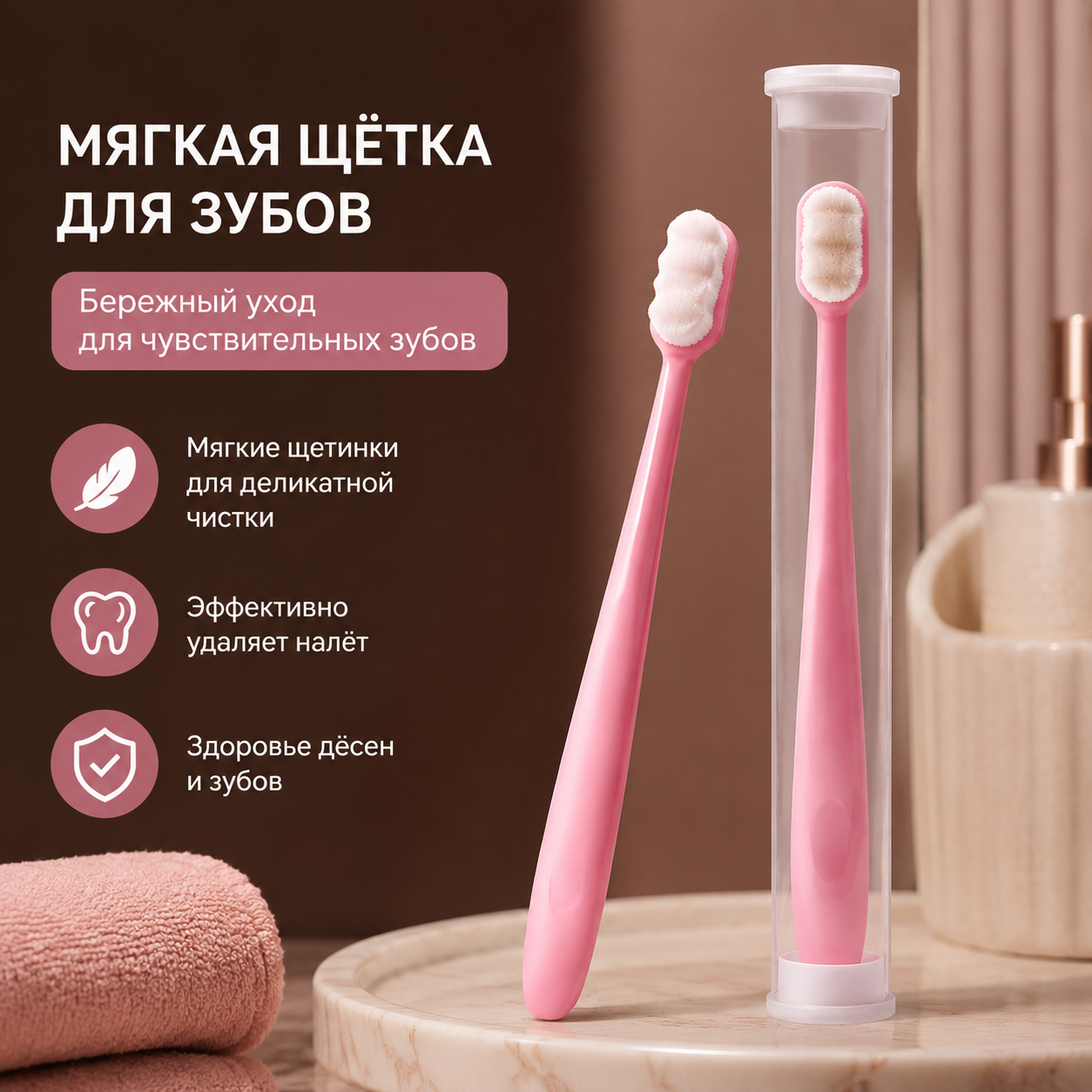Зубная щетка lacalut pure média 3 шт. цветes branco pпрямая