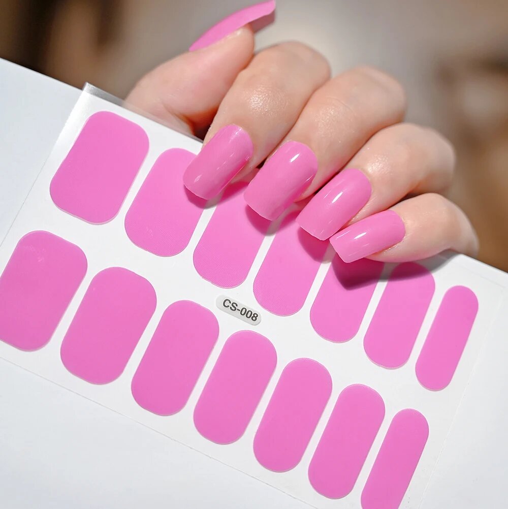 Зеленые градиентные наклейки для ногтей MAFANAILS Розовый, NL-CS-008