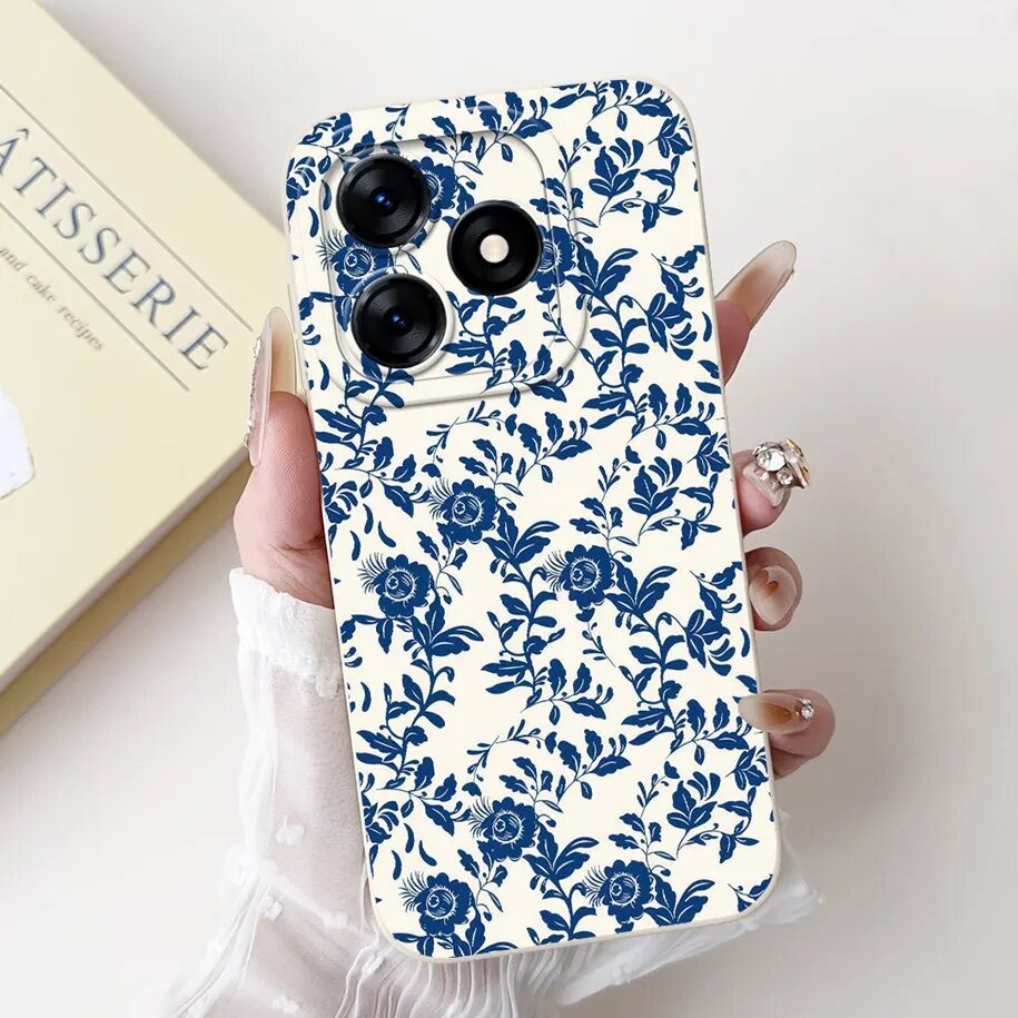 Чехол для Realme Note 50, RMX3834, модный чехол с цветочным Белый, TYbai2257, For Realme C51 C51S