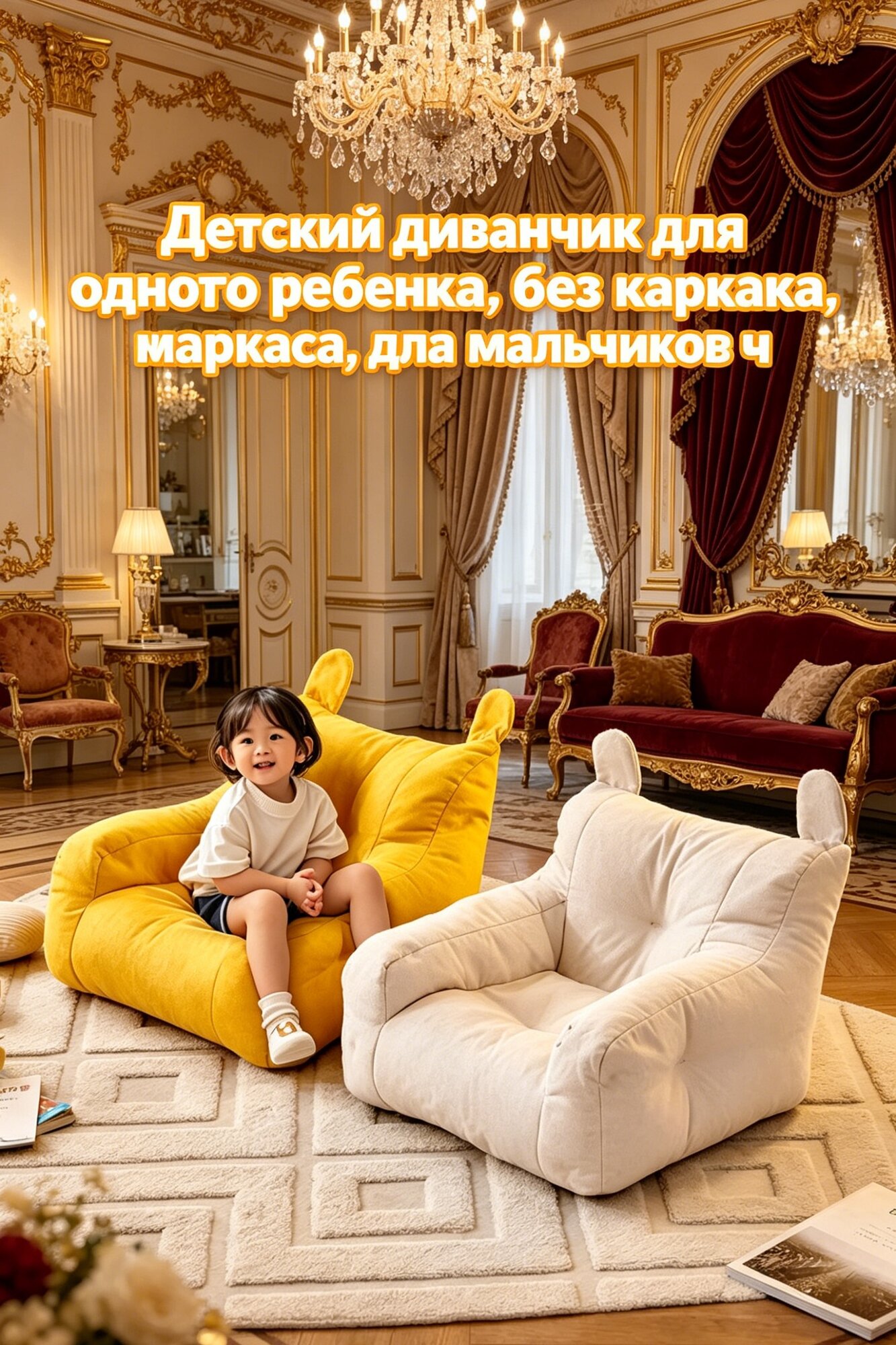 Детский диванчик для одного ребенка, без каркаса, для мальчиков и девочек, домашний для чтения