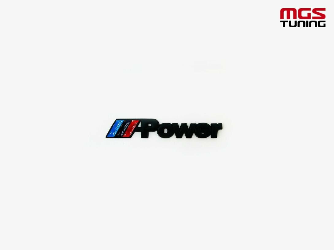 Шильдик на багажник M-power black для BMW, ПВЗ, черный с триколором — фото 1