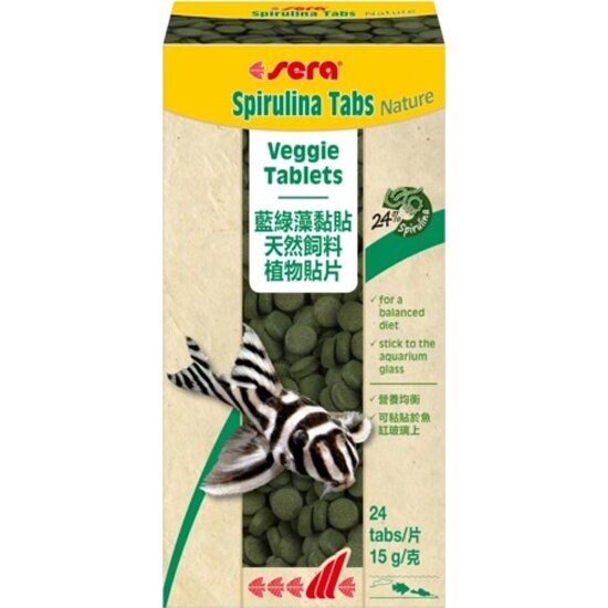 Корм для рыб растительный в таблетках Sera SPIRULINA TABS 24 таб.15г (S0920)