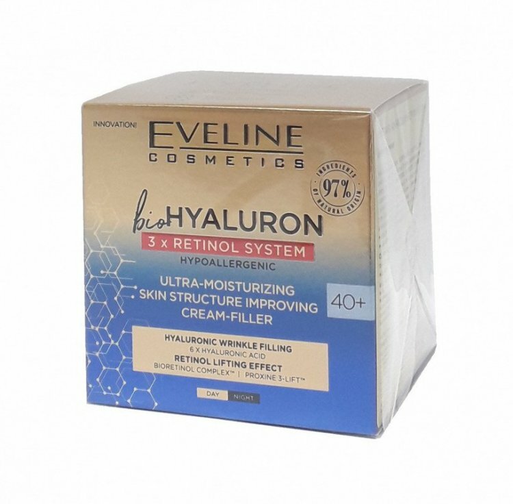 Крем-филлер Eveline Cosmetics 40+, дневной/ночной, ультраувлажнение, 50мл