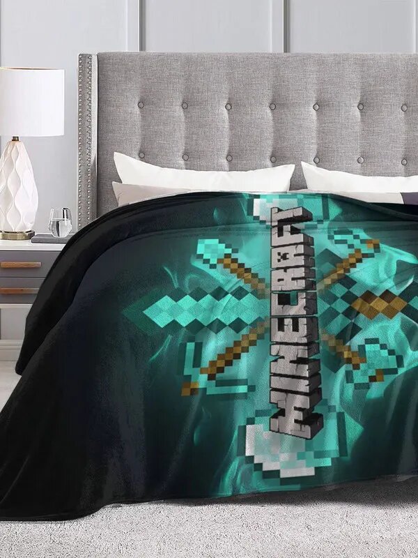 MXEB Плед с фотопринтом Minecraft Пледы Майнкрафт , Фланель, 100 см х 75 см