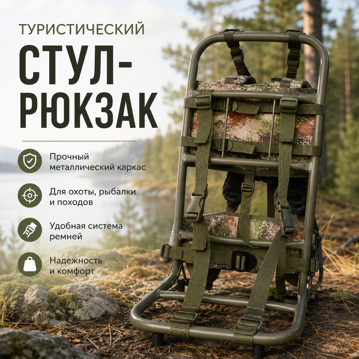 Стойка для приключенческого рюкзака, алюминиевый сплав, складная, вес 60 кг