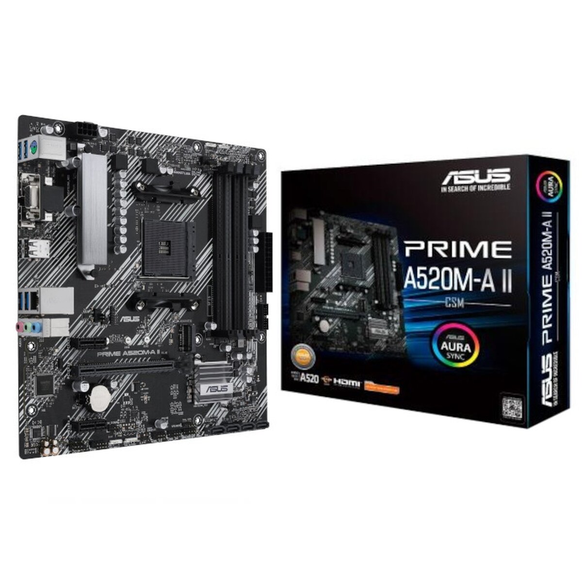 Материнская плата ASUS PRIME A520M-A II/CSM, AM4, AMD A520, Micro-ATX, RTL (90MB17H0-M0EAYC)