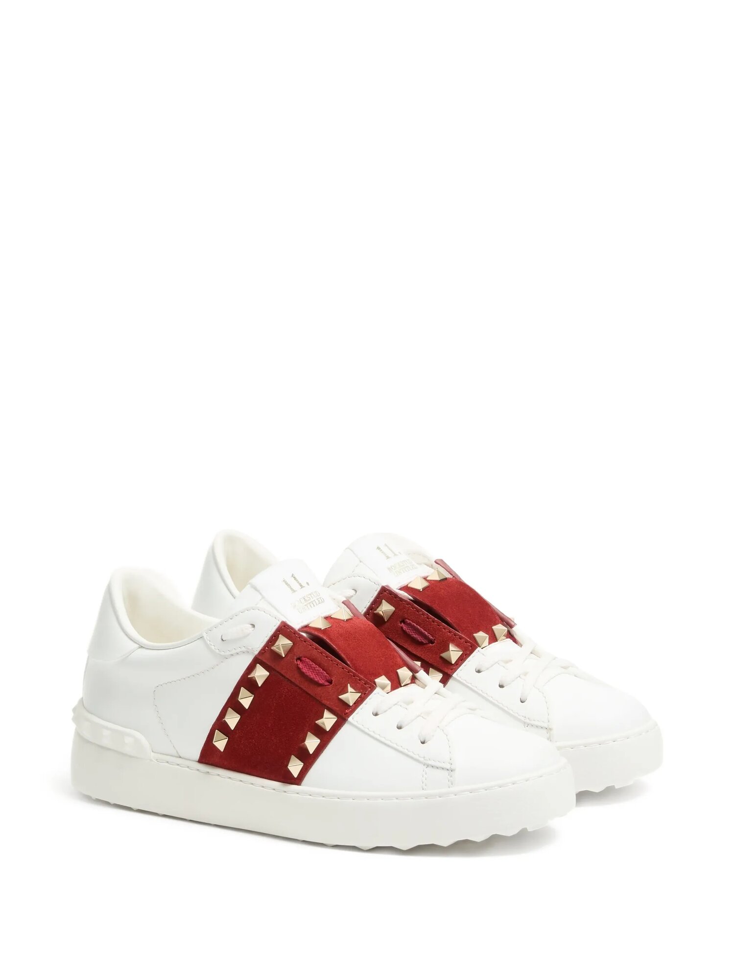 Кроссовки Valentino Rockstud Untitled, размер 36, бежевый/белый — фото 1