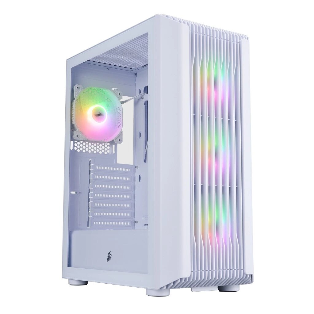 Корпус Midi-Tower 1STPLAYER BULLET HUNTER H6 ARGB, белый (H6-WH-4F7-W)