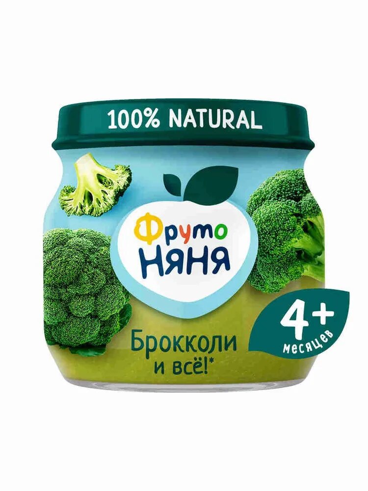 Пюре овощное ФрутоНяня с 4 месяцев, брокколи, 80 г