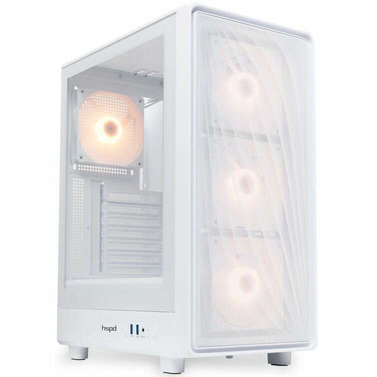 Корпус компьютерный HSPD M510-TGWH-ARGB Micro Tower белый